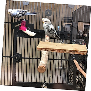 HANABASS 3pcs Parrot Standing Stick Natural Bird Perches Parrot Exercise Toys Hamster Teeth Grinder Parakeet Cage Perch Hamster Supplies Bird Cage Accessories Bird Tree Pet Toy Wooden