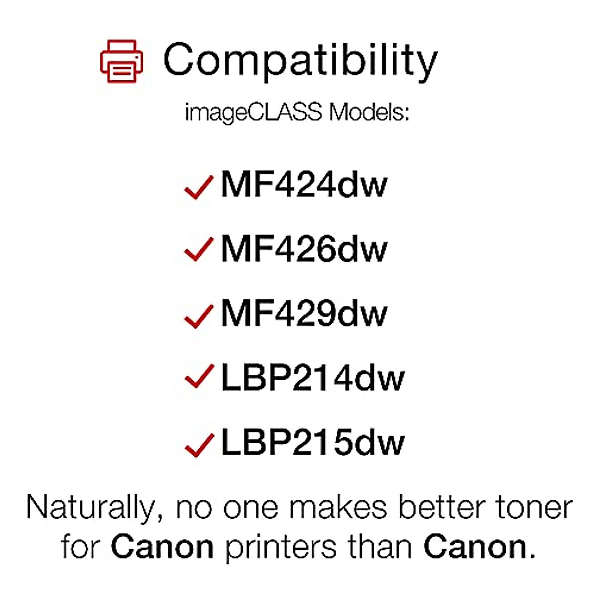 Canon Genuine Toner Cartridge 052 Black, High Capacity (2200C001), 1-Pack, for Canon imageCLASS MF429dw, MF426dw, MF424dw, LBP215dw, LBP214dw Laser Printers, Toner 052 High Capacity Black, 1 Size
