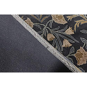 Old Hand Made Floral Blue Tulip Traditional Persian Oriental Woolen Area Rugs (9'x12')