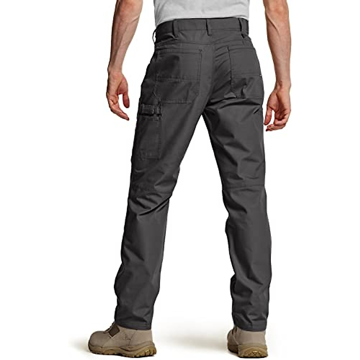 CQR Men's Ripstop Work Pants, Water Repellent Tactical Pants, Outdoor Utility Operator EDC Straight/Cargo Pants, Utility Straight(twp301) - Charcoal, 34W x 30L