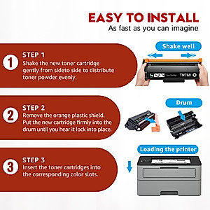 Toner Kingdom Compatible TN760 Toner Cartridge and DR730 Drum for Brother TN760 TN-760 TN730 TN-730 DR730 for Brother HL-l2395dw HL-L2350DW MFC-L2710DW Printer (2 Toners, 1 Drum Unit)