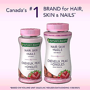 Nature's Bounty Hair, Skin, Nails Gummies with Biotin, 80 Gummies