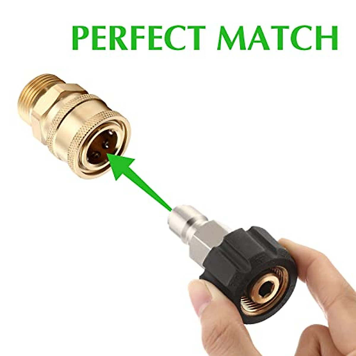 Shimeyao 8 Pieces Pressure Washer Adapter Set, Pressure Washer Quick Connect Fittings, M22 to 3/8 inch Quick Connect, Pressure Washer Hose Adapter for Pressure Garden Washer Hoses, 5000 Psi