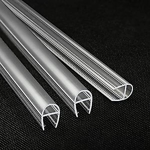 KOLAKO Shower Door Seal, 3 Pack x 39Inch Glass Shower Door Sweep for 3/8Inch Frameless Shower Door Side Seal U-Type Door Seal Strips Waterproof Door Sealing Jam Stop Leak