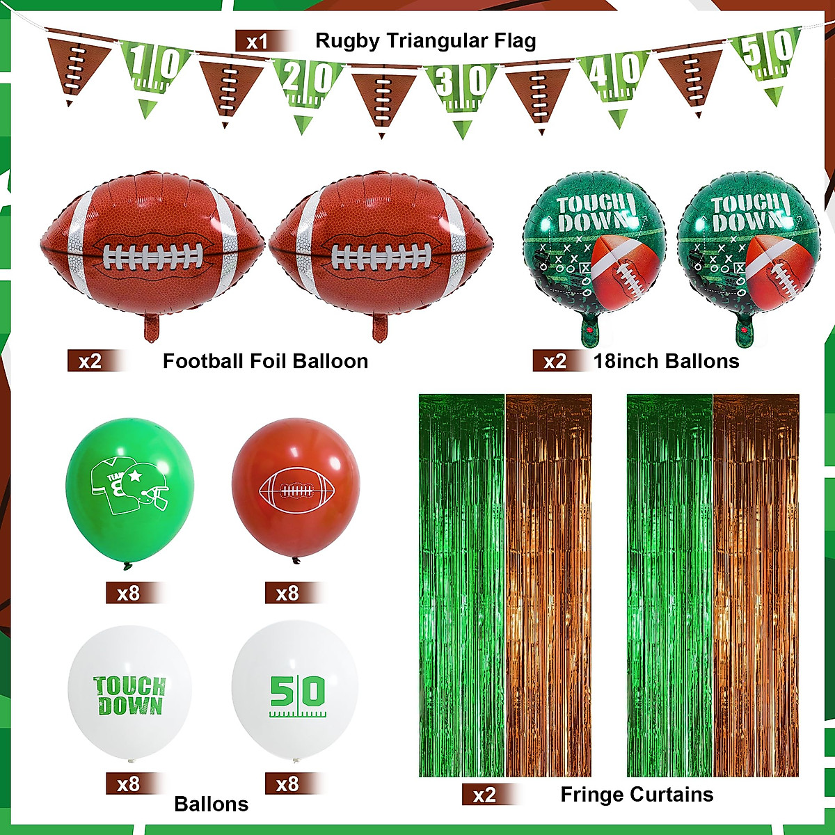39PCS Football Party Decorations Football Party Supplies for Football Theme Decoration