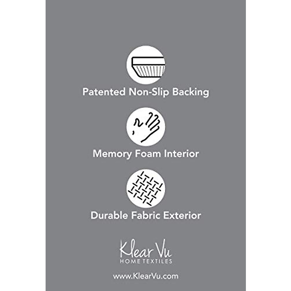 Klear Vu Memory Foam Chair Cushions, Non-Slip Grip Dot, 15 x 15 x 3 Inches, Set of 4, 4 Pack, Natural Tan 4 Count