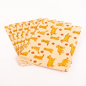 CENTRAL 23 - Birthday Wrapping Paper - 6 Gift Wrap Sheets - Golden Retriever Dogs - Yellow Wrapping Paper for Kids Men Women - Recyclable