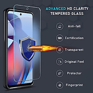 Janmitta Compatible with Moto G Stylus 5G 2023 Case with Screen Protector,Heavy Duty Shockproof Full Body Phone Cover Built in Metal Ring Holder Kickstand,Black Matte