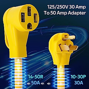 NEMA 10-30P to 14-50R EV Charger Adapter, BOEASTER 30A Dryer Plug to 50A 14-50 EV Conversion Adapter for Level 2 EV Charging and Tesla