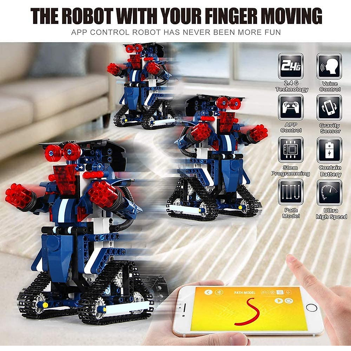 eirix Building Block Robot Kits,Remote Control Robotics & App Control Engineering STEM Robot Learning Educational Building Toys Gifts for Kids Boys Girls Birthday Christmas Age of 8-14