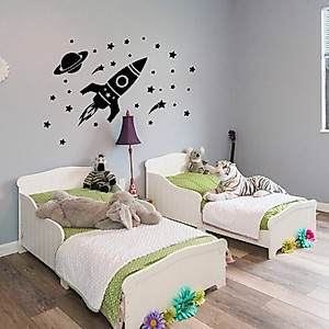 Vinyl Wall Art Decal - Outer Space Set - 26" x 22.5" - Trendy Motivational Good Vibes Cute Quote Sticker for Home Bedroom Kids Room Playroom Nursery Daycare School Classroom Decor