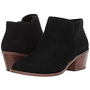 Amazon Essentials Women's Ankle Boot, Black Microsuede, 7.5