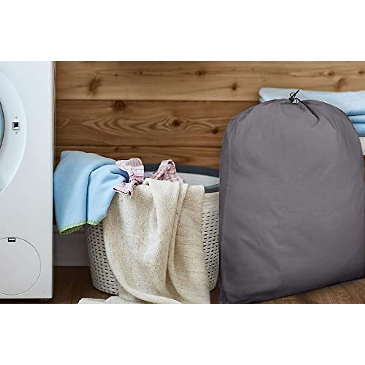 Gratico Laundry Bag Canvas|Dirty Clothes Travel Laundry Bag|Machine Washable|Reusable College Hostel Hamper Liner Bag Garments Delicates Drawstring Closure 1 Pack Grey Color|Size 28X36 Inches