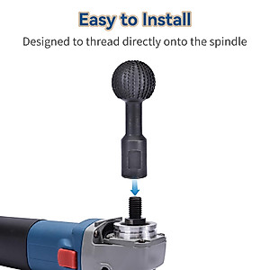 Sphere Rotary Burr with 5/8-11 Threads for 4 1/2 and 5 Inch Angle Grinder, Ball Gouge Angle Grinder Attachments for Woodworking Grinding Polishing Carving