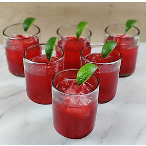 Dos Sueños Hand Blown Mexican Drinking Glasses – Set of 6 Natural Clear Tumbler Glasses (10 oz each)