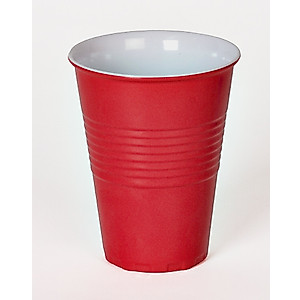 Set of 4 Reusable Melamine Red "Plastic" Party Cups
