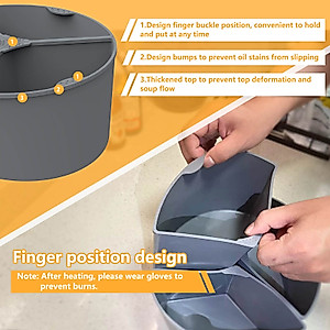 Silicone Slow Cooker Divider fit for Crockpot Leakproof Anti-Slip Reusable Insert Cooking Liner for 6QT Oval Slow Cookers Kitchen Accessories BPA Free Dishwasher Safe 3 Packs 3 in 1