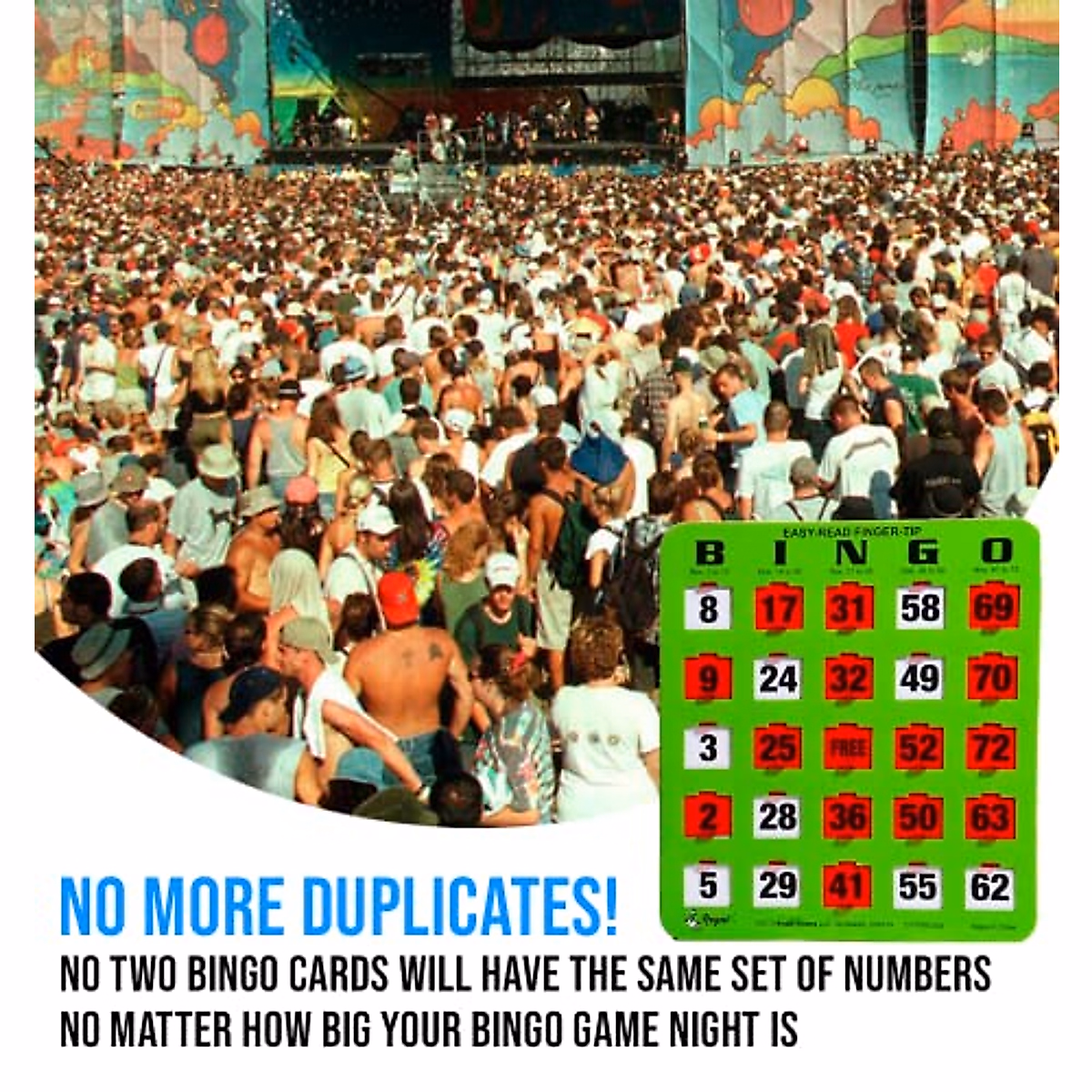 Regal Games - Shutter Slide Bingo Cards Only - 8” x 9” - 5-Ply Green Cardstock - Easy to Read - No Duplicates - Red Sliding Windows - 50-Pack - Perfect for Large Groups, Bulk Purchasing