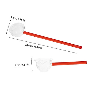 Luxshiny 3pcs Glass Spoon Silicone Cooking Utensils Kung Fu Tea Spade Espresso Cooking Spoon Clear Jam Spoons Soup Spoons Stainless Steel Drink Stirrers Honey Spoons Ladle Japanese-style