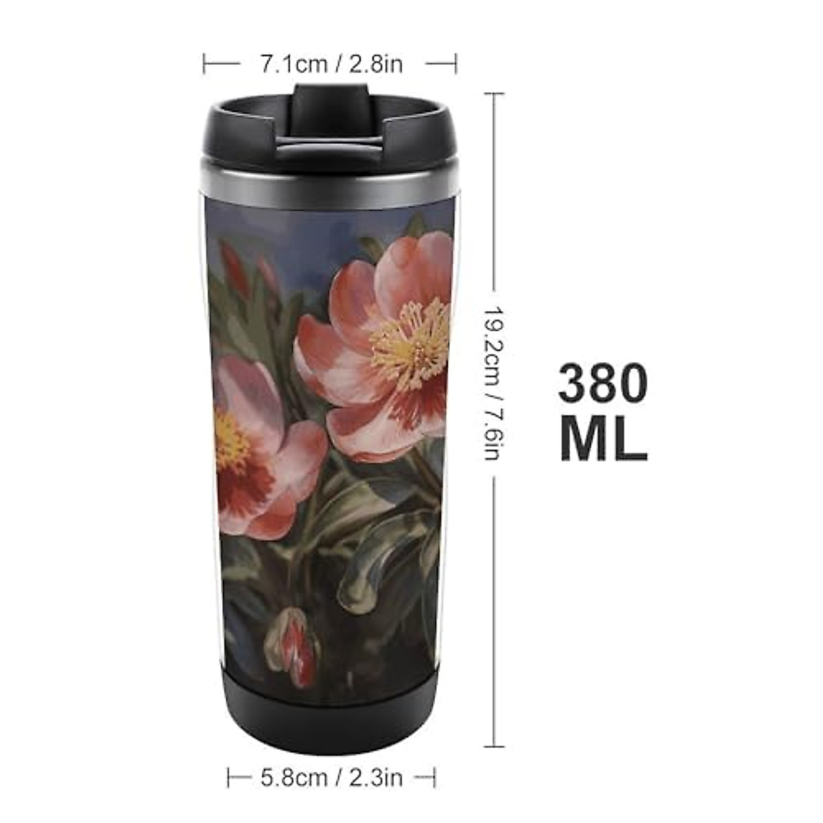 GHENBLT Spring Flower Coffee Travel Mug 12 Oz Coffee Mug Tumbler Coffee Tumbler Travel Coffee Mug Stainless Steel Water Bottles Insulated Water Bottle Travel Mug Travel Coffee Tumbler