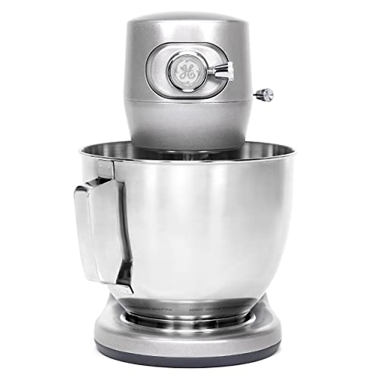 GE Tilt-Head Electric Stand Mixer | 7-Speed, 350-Watt Motor | Includes 5.3-Quart Bowl, Flat Beater, Dough Hook, Wire Whisk & Pouring Shield | Countertop Kitchen Essentials | Granite Gray
