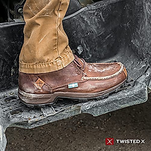 Twisted X Men's 6" Hiking Boot - Work Hiker Boots Crafted with Full-Grain Leather Upper, Three-Quarter Length Composite Insole, Compression EVA Midsole, and Rubber Outsole, Distressed Saddle, 9.5(M)