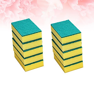 Cabilock Multifunctional Cleaning Sponges Set Scouring Pads for Kitchen Bathroom 10pcs/box