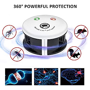 MAGIC CAT Rodent Repellent, Ultrasonic 3-in-1 Pest Repeller Mouse Blocker Rat Deterrent Get Rid of Mice with Ultrasound Pressure Wave, Squirrel Repellent Humane Pest Control for Indoor Use (White)