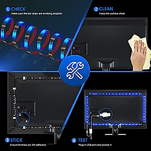 TV LED Backlights, 9.8FT Smart LED Lights for Behind TV with Music Sync 16 Million Colors Changing RGB Strip Lights Compatible with Alexa Google Home for 40-60 inch TVs, WiFi APP Control