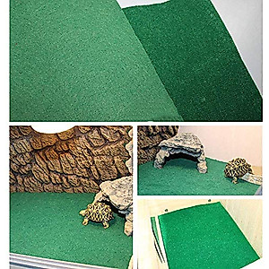 Reptile Carpet 39.4" x 19.7-2pcs Terrarium Substrate Liner Pet Habitat Bedding Soft Green Mat for Bearded Dragon Lizards Gecko Chamelon Iguana Turtles Snakes