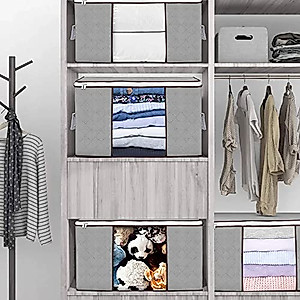 ccbye 6pcs Premium 90L Large Storage Bags, Clothes Storage Bins, Foldable Closet Organizer Storage Containers With Durable Handles, Thick Fabric For Clothing, Blanket, Comforters, Bed Sheets