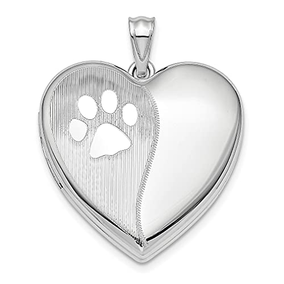 IceCarats 925 Sterling Silver Paw Print Pet Ash Holder Heart Love Personalized Photo Locket Cremation Necklace Memorial Charm Urn Pendant 30.5mm x 23.8mm Only
