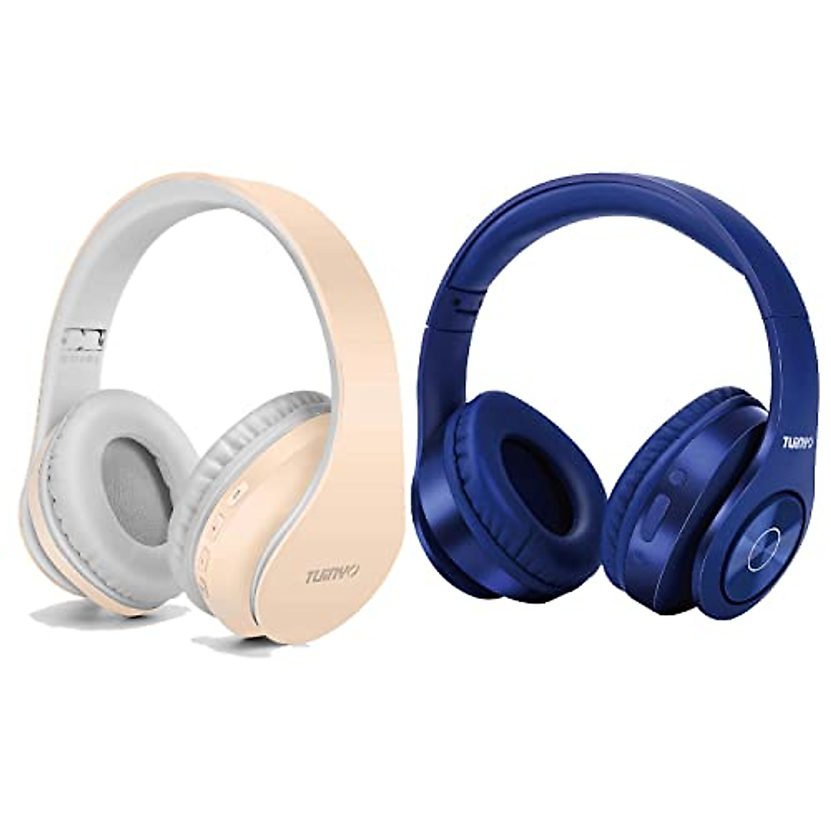 TUINYO Bluetooth Headphones Wireless, Over Ear Stereo Wireless Headset 40H Playtime with deep bass, Soft Memory-Protein Earmuffs, Built-in Mic Wired Mode PC/Cell Phones/TV