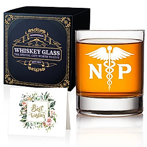 AGMDESIGN Funny Double sided Good Day Bad Day Don't Even Ask NP Registered Nurse Whiskey Glasses Gift Box , Registered Nurse Graduate Gift, Great Gift for Nurses, ARNP NP or Nursing Graduation