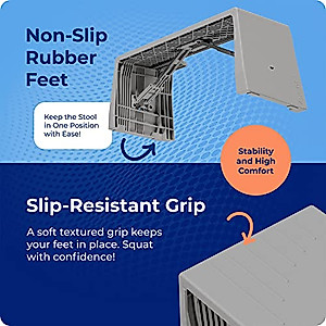 Squatty Potty Porta Traveler Foldable Toilet Stool for Travel, 7" Height, Gray