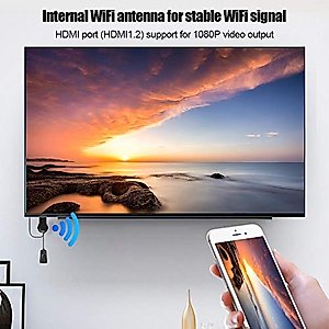 Wireless WiFi Display Dongle, 2.4G Wireless HDMI Display Adapter Receiver 1080P 4K Wireless WiFi Adapter Mirroring Screen Support for Miracast for DLNA for Airplay for Home Theater Game Video Meeting