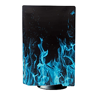 PS5 Skin for Console and Controller Skin Vinyl Sticker Decal Cover for Playstation 5 Console and Controllers - Compatible with Playstation 5 Digital Edition - Blue Fire