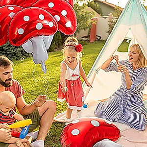 xinglong 8 Pcs Mushroom Foil Balloons Supplies for cartoon themed party Forest Plant Thanksgiving Autumn Harvest Baby Shower Home Outdoor decoration (Red)