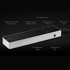 Eve Energy Strip - Apple HomeKit Smart Home Triple Outlet & Power Meter with Built-in Schedules & Switches