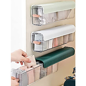 YUIOP Underwear Drawer Organizer, Wall Mount Storage Boxes Sock Acrylic Organizers Anti Dust Storage Boxes for Closet, Bedroom, Wall, Office, Kitchen(#3)