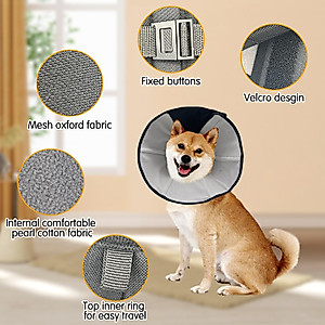 Apatal Dog Cone,Breathable Cone Comfy Dogs Cone Soft Lightweight Pet Recovery Collar for After Surgery Adjustable Protective Elizabethan Collar for Medium Large Dogs Cats (Extra Large)