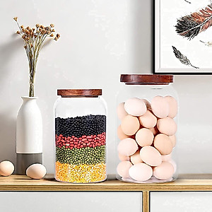SAIOOL Modern Design Transparent Two-pieces glass jars, jars with lids, Includes 1 Gallon Large Glass Food Storage Jars and 100FL OZ (3000ml)