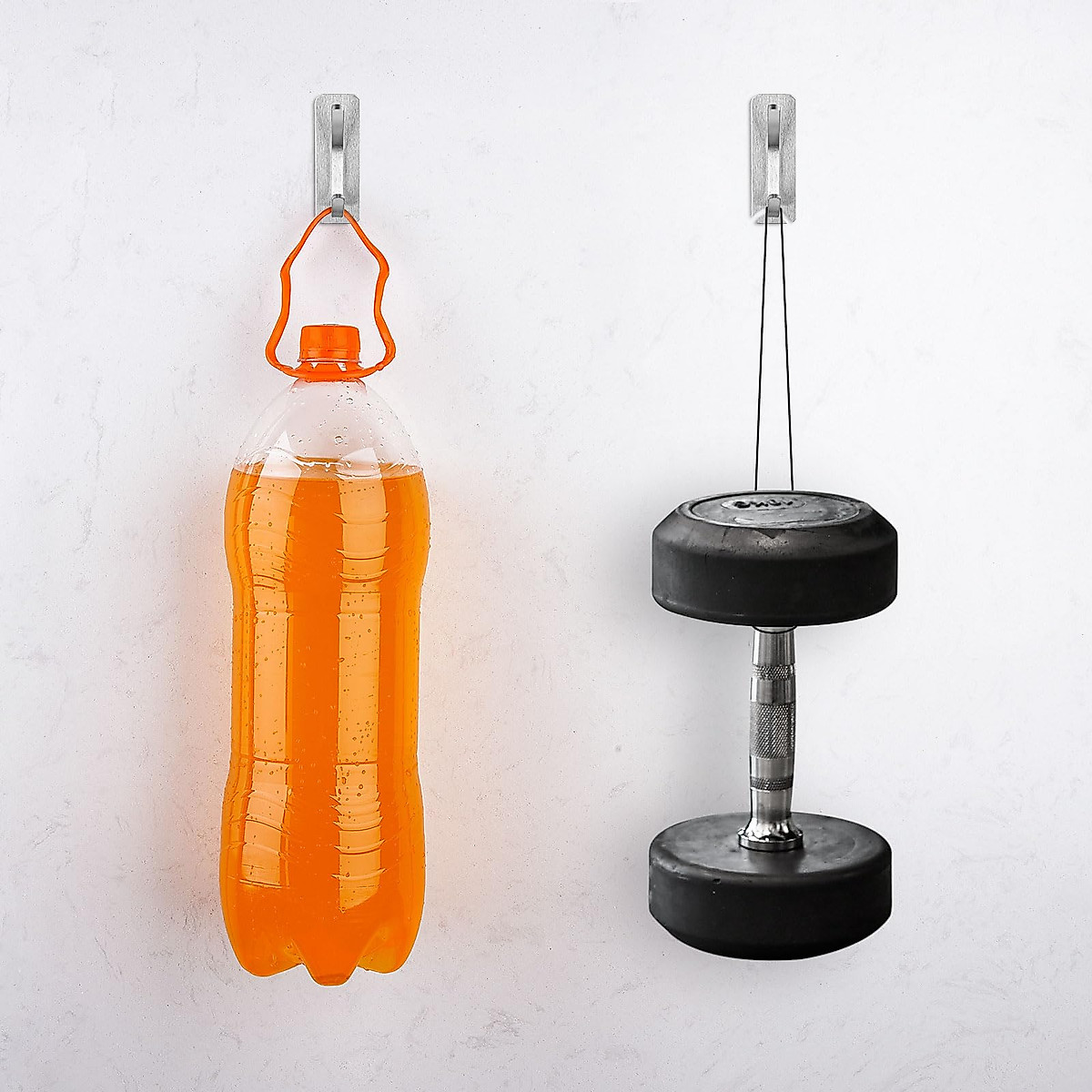 2 Pack Self Adhesive Hooks,Towel Hooks for Bathroom, Heavy Duty Adhesive Hooks,Shower Hooks for Inside Shower,Stainless Steel Wall Hooks for Coat,Robe and Towels, Stick On Bathroom and Kitchen,Sliver