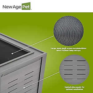 New Age Pet ECOFLEX 48-Inch Mojave Reptile Lounge in Grey- Durable Wood Plastic Composite Habitat with Vented Side Panels, Removable Sliding Glass Doors & Lock, Easy Assembly