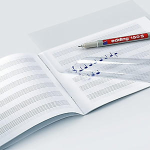 Edding 150 S non-permanent pen - set of 4 - black, red, blue, green - round nib 0.3 mm - pen for writing on glass, plastic, foils and smooth surfaces - quick-drying, can be corrected with water