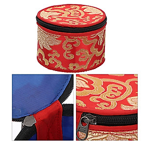 Brocade Cushion Carry Bag Singing Bowl Case Storage Bag: Singing Bowl Carry Case Bag Zippered Tibetan Sound Bowl Cover Container for Buddhist Meditation Bowl 16CM Cushion Meditation Bowl