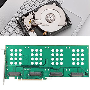 X16 Disk Array Extension, Drive Free Easy to Install Portable Nvme Pcie Card for 2.5in U.2 NVMe SSD‑SFF‑8639 PCIe Adapter