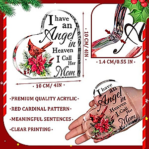 Red Memorial Cardinal Gift Sympathy Bereavement Gift Dad/Mom in Heaven Christmas Cardinal Memorial Gifts for Loss of Mom/Dad in Memory of Mom Gift Christmas in Heaven Remembrance Gifts (Mom)