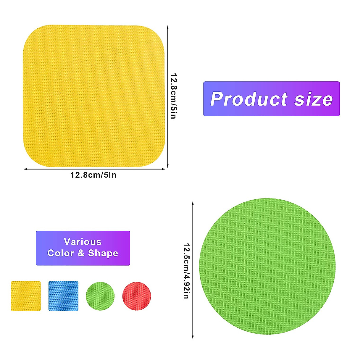 4pcs Jar Gripper Pads, Multifunctional Rubber Jar Gripper Pad Jar Opener Grippers Kitchen Coaster for Elderly Suffering from Arthritis Children Women Weak Hands (4 Colors)