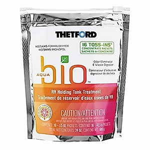 Thetford AquaBio 96590 RV Holding Tank Treatment Citrus Twist Scent, Formaldehyde Free 16 Count Toss-Ins
